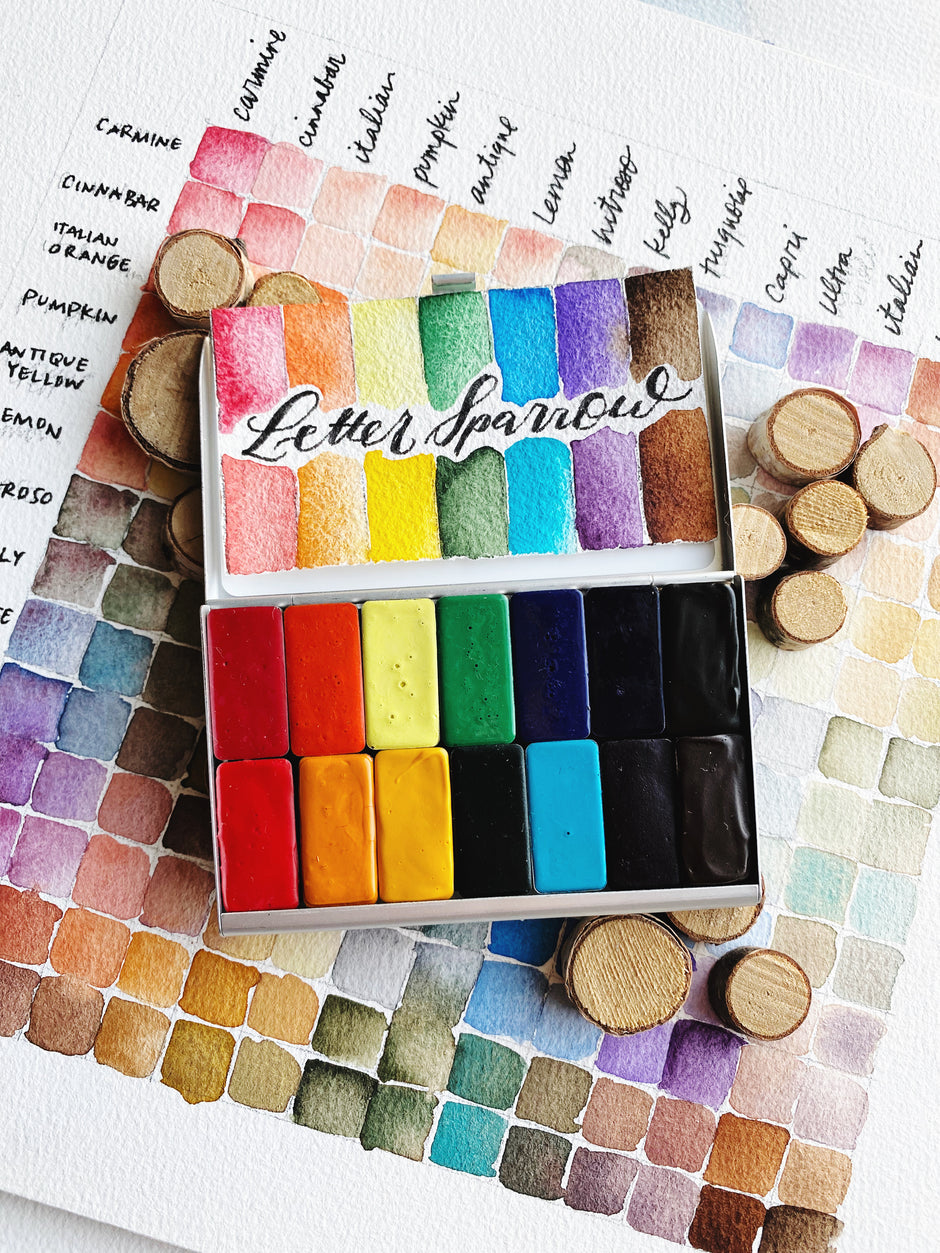 Letter Sparrow - Handmade Watercolors